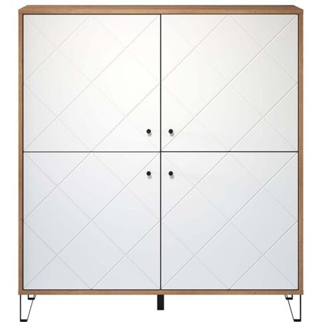Buffet alto 4 ante bianco opaco L123 cm - Touch