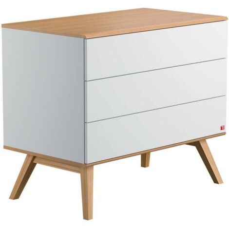 Comò 3 cassetti con base in quercia L100 cm - Naturale