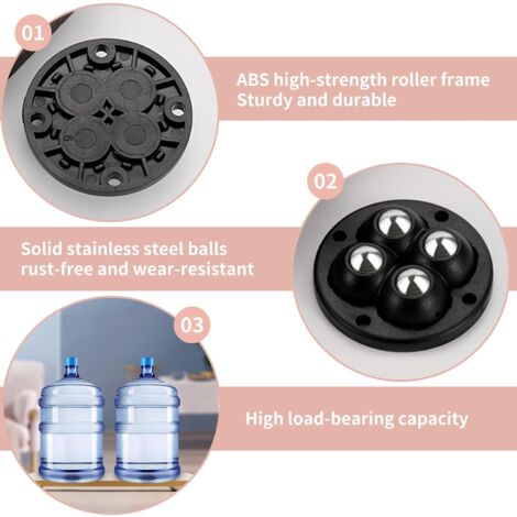 16 Stück Mini Möbelrollen 4 Kugeln Kugelrollen 360 Grad Drehung ...