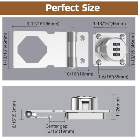 2 Stück Haspe Sicherheits Überfalle Schloss mit Passwort Hasp Passwort ...