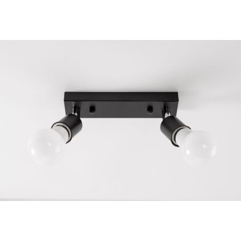 LÁMPARA de TECHO APP696-2C SPOTLIGHT NEGRO 2-PUNTOS de LUZ E27 20X7CM