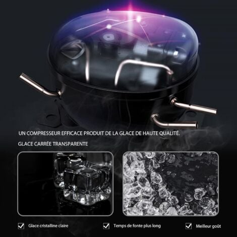 RELAX4LIFE Machine à Glaçons en Acier Inoxydable avec Réservoir 3,2 L ...