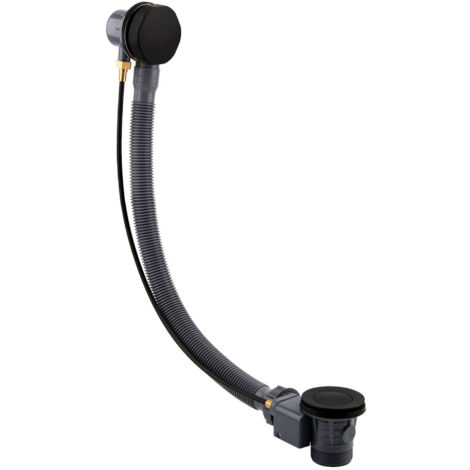 ENKI Easy Clean Bath Waste with Overflow Pop Up Matte Black W54