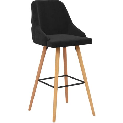 Tabourets de bar design en velours noir FIMEI avec assise confortable ...