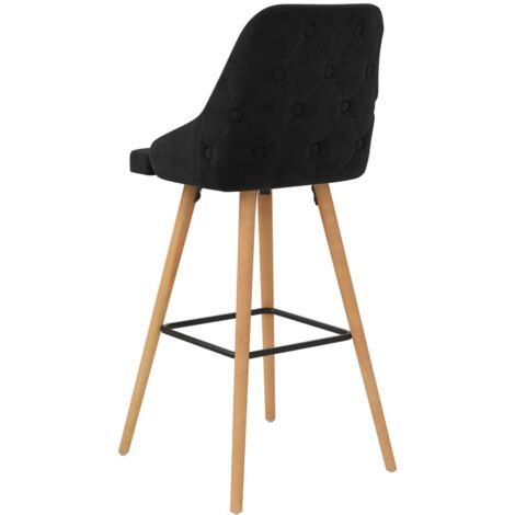 Tabourets de bar design en velours noir FIMEI avec assise confortable ...