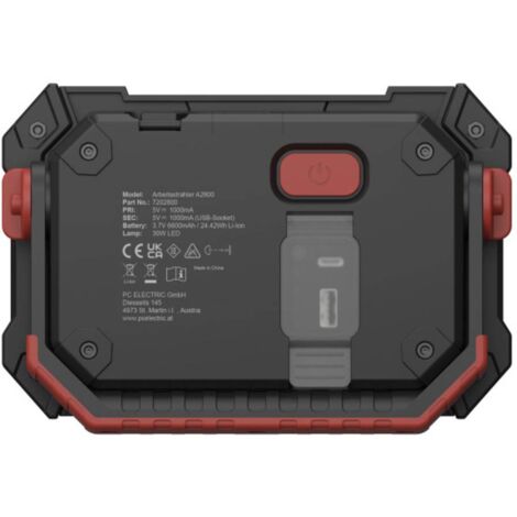 PC Electric 7202800 PCE A2800/6.600mAh USB-C LED (monocolore) Lampada da lavoro 2800 lm