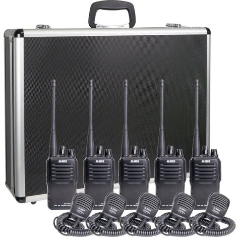 Alinco Team-Set DJ-VX-46 + EMS-76 150102 Radio PMR portatile Kit da 5