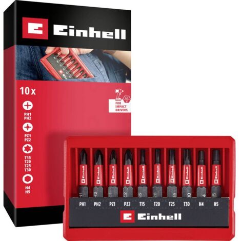 Einhell Impact Bit Taschenbox 10tlg 118653 Kit inserti 1/4 (6.3 mm), PH ...
