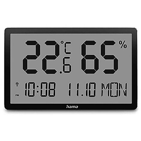 Hama Thermometer und Hygrometer Lombok, digital, für innen, Schwarz ...