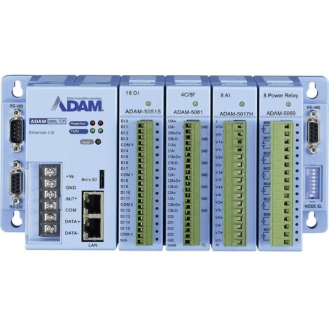 Advantech ADAM-5000L Sistema DA&C per Ethernet Modbus, RTU 12 V/DC, 24 V/DC