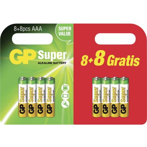 GP Batteries Super 8 + 8 gratis Batteria Stilo (AA) Alcalina/manganese ...