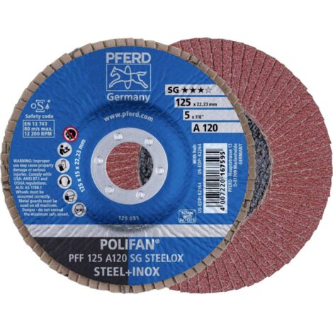 PFERD 67649125 PFF 125 A 120 PSF STEELOX Disco con falde Diametro 125 ...