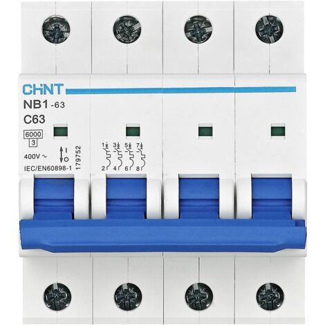 Chint 179749 NB1-63 4P C40 6kA DB Interruttore magnetotermico 4 poli 40 A 240 V, 415 V