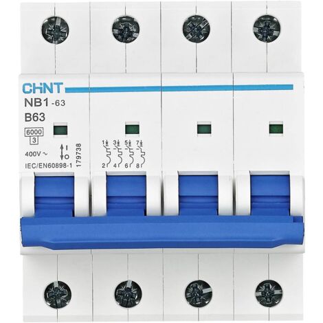 Chint 179726 NB1-63 4P B10 6kA DB Interruttore magnetotermico 4 poli 10 A 240 V, 415 V