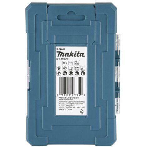 Makita D-72849 Kit punte a spirale 1 mm, 2 mm, 3 mm, 4 mm, 5 mm, 6 mm ...