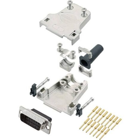 encitech DTZF15-DBCP-K 6355-0048-02 KIT connettori maschio SUB-D 180 ° Numero Poli (num): 15 A ...