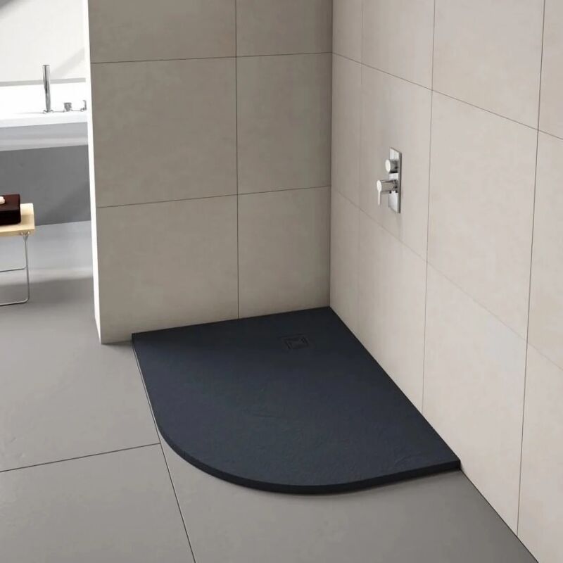 Merlyn TrueStone Graphite Offset Quad Shower Tray 1000x800mm RH