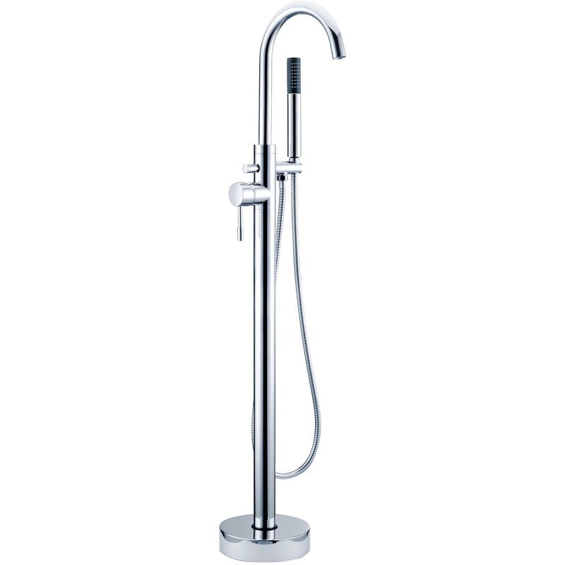 Freestanding Floor Standing Bath Shower Mixer Tap Chrome