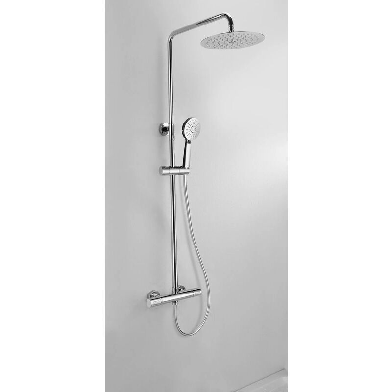 Leo Thermostatic Round Twin Head Shower Set Cool Touch TMV Approved