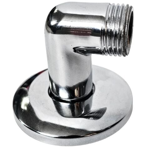 Chrome Finish Round Shower Valve Hose Connector Wall Outlet Elbow