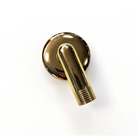 Gold Effect Round Shower Valve Hose Connector Wall Outlet Elbow