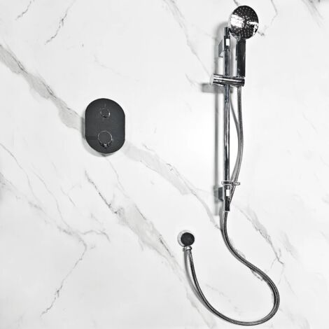 Concealed Thermostatic Shower Valve with Matrix Slide Rail Kit & Head ...