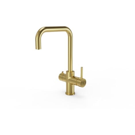 Instant Hot Boiling Water Tap 3 in 1 Kitchen Mixer Brushed Brass Finish ...