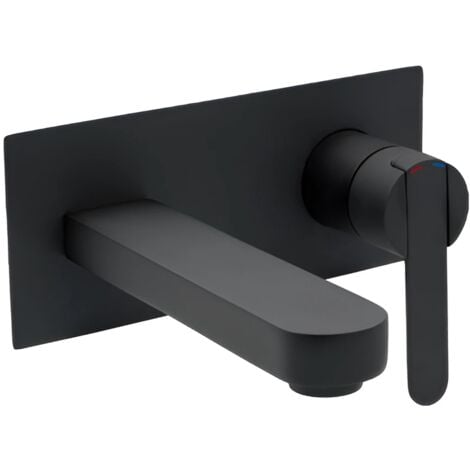 Francis Pegler Strata Wall Mounted Bath Filler Tap Black Modern Style Lever