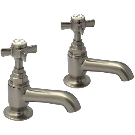 Francis Pegler Sequel Bath Taps Pair in Brushed Nickel Traditional Style
