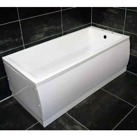 Sam Slim Rim 1700mm x 700mm End Tap Hole Acrylic White Bath with ...