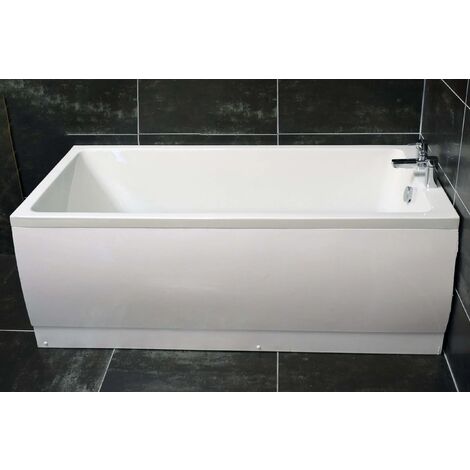 Sam Slim Rim 1700mm x 700mm End Tap Hole Acrylic White Bath with ...