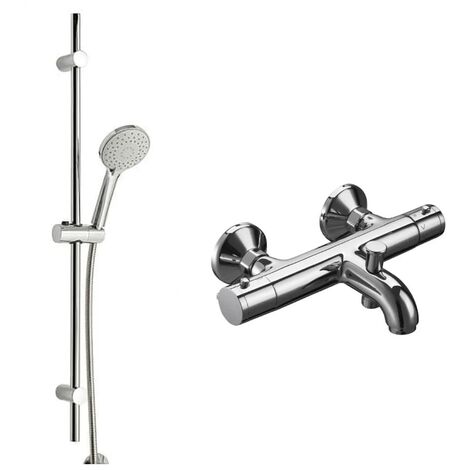Metro Comfort Chrome Wall Mounted Bath / Shower Mixer Tap with Riser ...