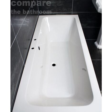 1800 x 800mm Double Ended Bath Square Acrylic Centre Tap Hole