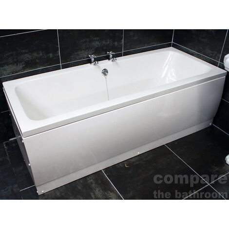 1800 x 800mm Double Ended Bath Square Acrylic Centre Tap Hole