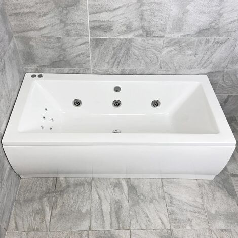 Kai 1700 x 800mm Whirlpool Acrylic Spa Bath with Jet & Light Options, 6 ...