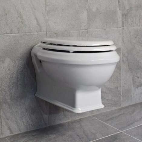 Greenwood Wall Hung Toilet Pan Traditional Design + Optional Concealed ...