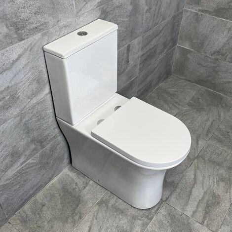 Cam Close Coupled Rimless Comfort Height Open or Closed Back Toilet Inc ...