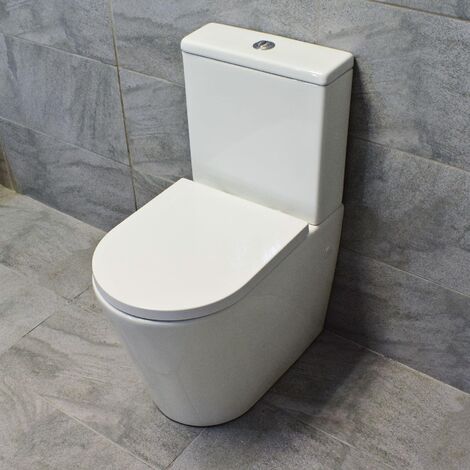 Christie Short Projection Rimless Comfort Height Toilet WC, With pan ...