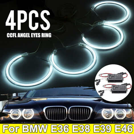 4x LED Angel Eyes Xenon feux de position anneaux phares pour BMW E36 ...