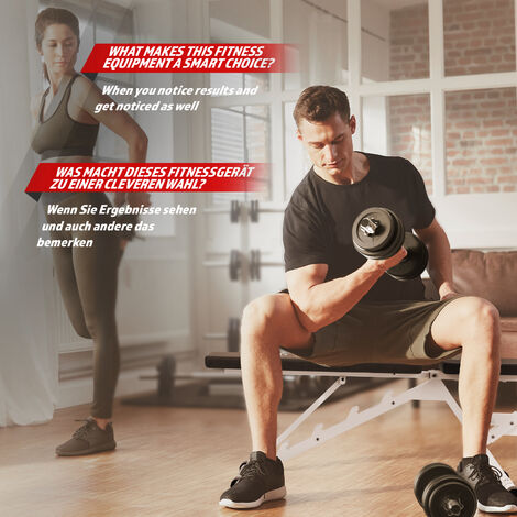 Physionics® Multifunktion Hantelbank - Rückenlehne 5-fach verstellbar ...
