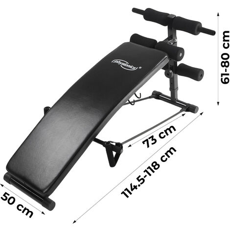 Physionics® Sit Up Bank mit Beinfixierung - klappbar, inkl. 2 Hanteln ...