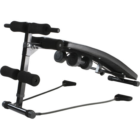 Physionics® Sit Up Bank mit Beinfixierung - klappbar, inkl. 2 Hanteln ...