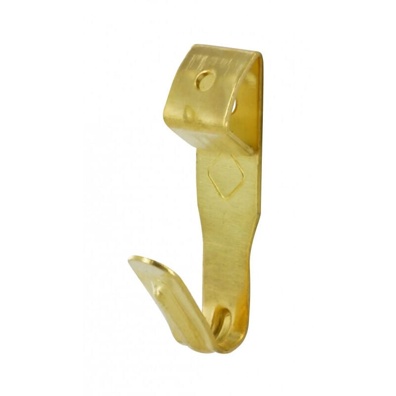 Crochet à tableau N°2, acier laitonné, H.28mm, L.7.2mm, 10 pièces avec ...