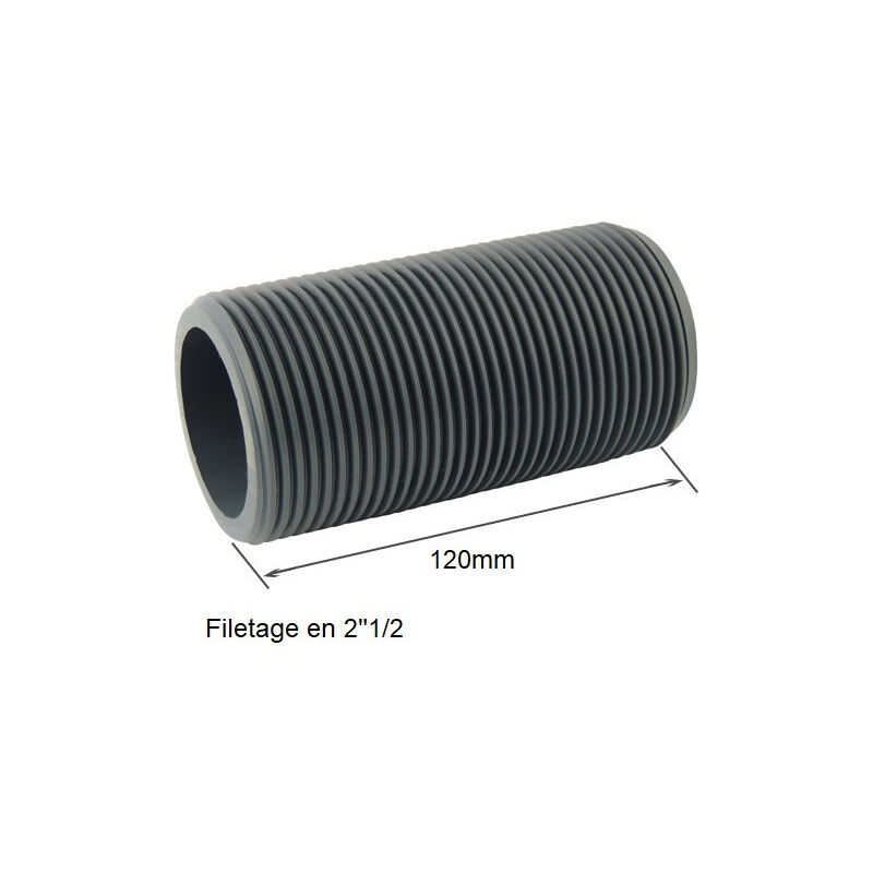 Bobine filetée en polypropylène longueur 120mm, 66x76 (2"1/2).
