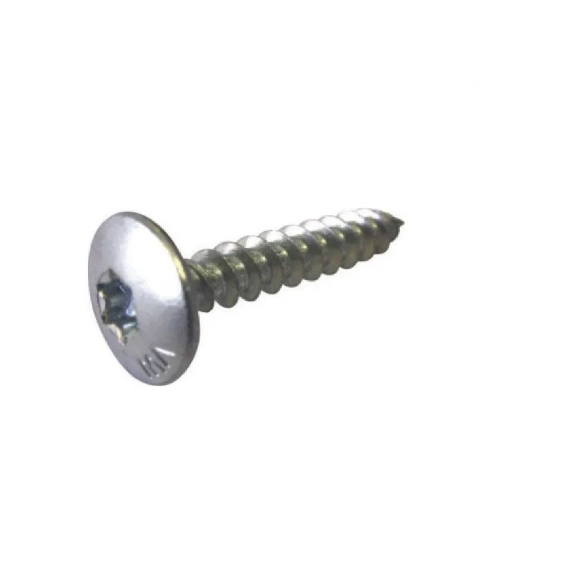 Vis filet bois tête large 6 x 35, acier zingué blanc, 20 pièces