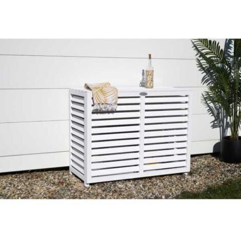 Cache climatisation extérieur composite blanc, 1050x496x831 mm