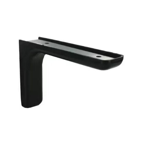 Console équerre Leonard acier et plastique noir, 80x117mm.