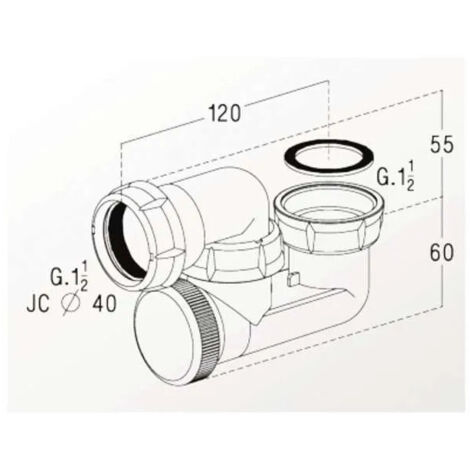 Siphon baignoire orientable 40 mm – Sortie horizontale – Bouchon de ...