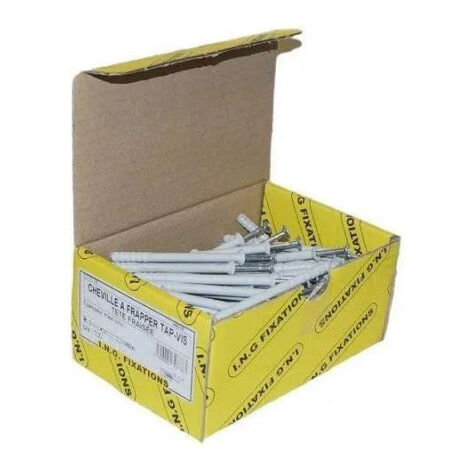 Cheville à frapper, tête fraisée, avec clou, vis TF 8/5/45, 50 pièces