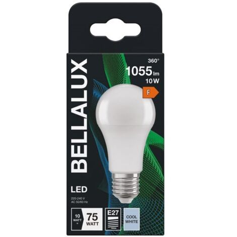 Ampoule LED dépolie standard E27, 10W, blanc froid.
